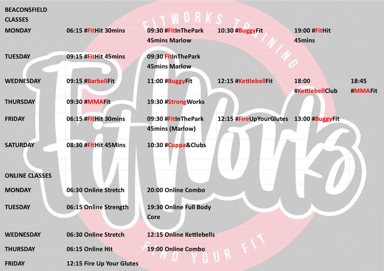 Class Timetable - Fit Works Training